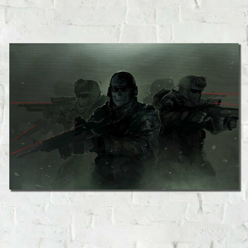 Картина интерьерная на дереве Call Of Duty Ghost - 15082