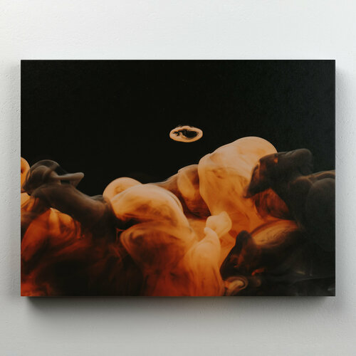 Интерьерная картина на холсте "Оранжевый дым" абстракция, размер 40x30 см