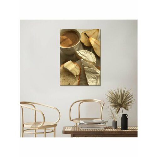 Картина на холсте с подрамником Сыр бри в разрезе 40х60