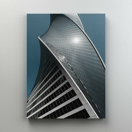 Интерьерная картина на холсте "Башня спираль" архитектура, размер 30x40 см