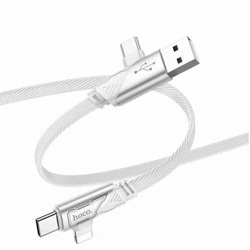 Кабель USB 4in1 Hoco U119, 60W, белый