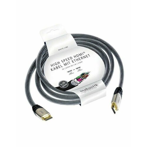 Кабель HDMI - HDMI Inakustik 010527502 White Line HDMI 1.75m