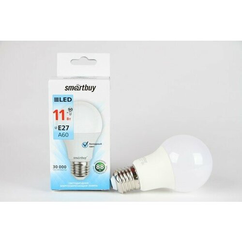 Лампа светодиодная Smartbuy ЛОН А60 Е27 11W (850lm) 4000K 110х60 553047