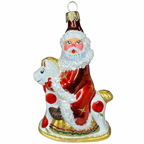Ёлочная игрушка "Дед Мороз на лошадке" (Бирюсинка)