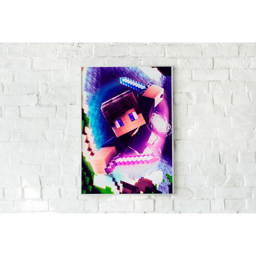 Плакат без рамы Майнкрафт/ Minecraft/Компьютерная игра / Плакат на стену 33х48 см / Постер формата А3+