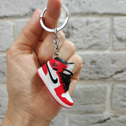 Брелок Nike Air Jordan 1, глянцевая фактура, белый, красный