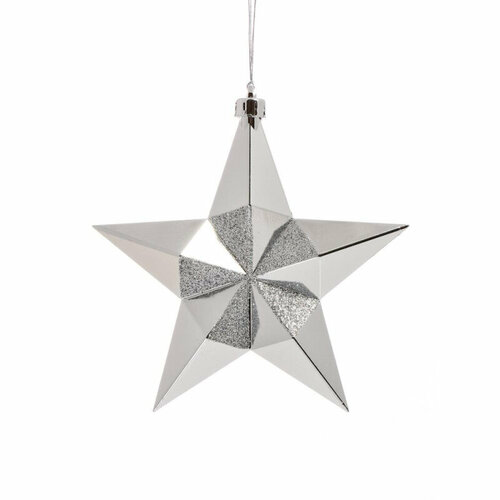 Украшение новогоднее подвесное Звезда в серебре 2,4x13x13см 89170