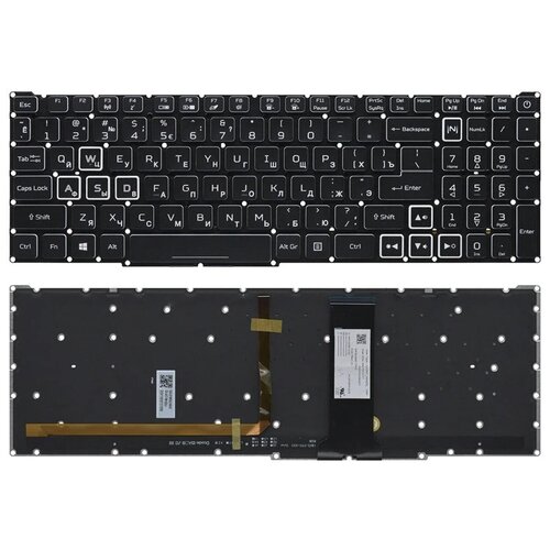 Клавиатура для Acer AN515-45 черная с подсветкой p/n: 102-018K5LHA02