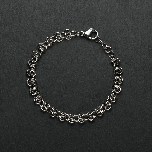 Браслет-цепочка Алёна Китаева, 1 шт., размер 17 см., диаметр 5 см., серебряный