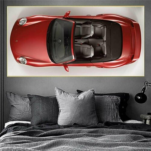 Картина интерьерная 3D машина Porsche 5 красная 50х80 см. арт Porshe_5_50x80