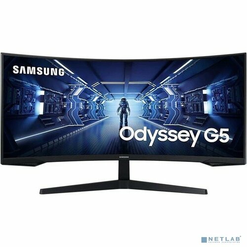 Samsung Монитор LCD Samsung 34" C34G55TWWI черный VA 3440x1440 165Hz 1ms 21:9 250cd 178/178 HDMI DisplayPort чёрный