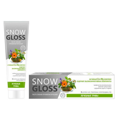 Зубная паста SnowGloss Лечебные травы, 100мл