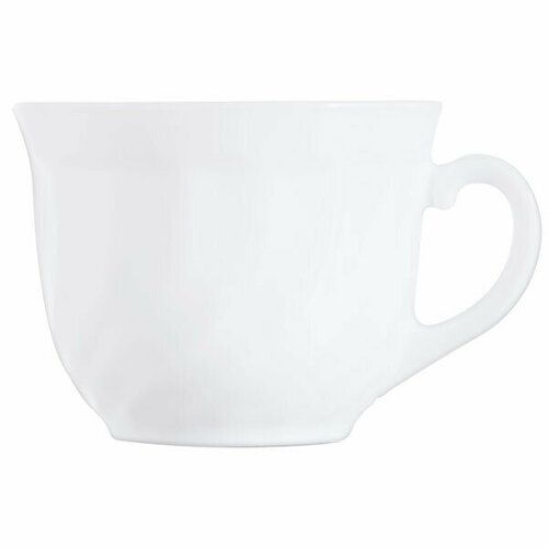 Чашка чайная "Трианон", стекло, 280мл, D-90, H-75мм, белый