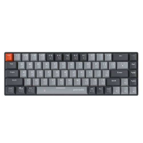 Беспроводная клавиатура Porodo 68-Keys Wireless Mechanical Keyboard (English/Arabic) (PD-MCOKB-GY) Gray
