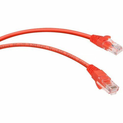 Патч-корд Cabeus U/UTP PC-UTP-RJ45-Cat.5e-1m-RD-LSZH категория 5е, 2xRJ45/8p8c, неэкранированный, красный, LSZH, 1м