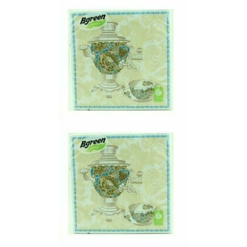 Салфетки бумажные, Bulgaree Green, чайный дуэт, 33х33 см, 3 слоя, 20 шт, 2 уп