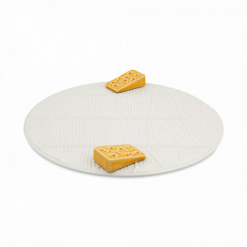 Блюдо круглое для сыра, 26 см, керамика, белый BOR65004818 Сырная коллекция