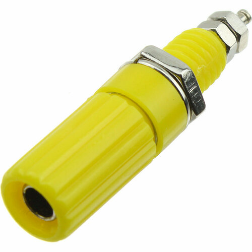 Гнездо "Банан" D-4mm пластик, желтый