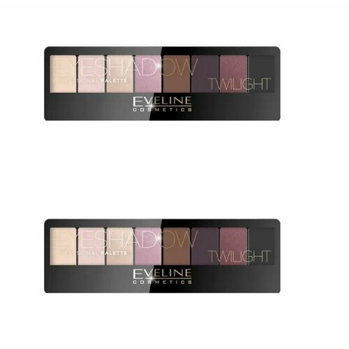 Eveline Cosmetics Палетка теней для век Professional Eyeshadow Palette 02 Twilight, 8 цветов, 2 штуки