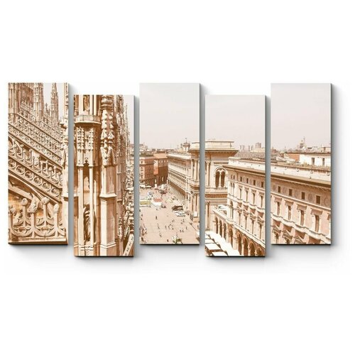 Модульная картина Винтажное фото Милана 150x87