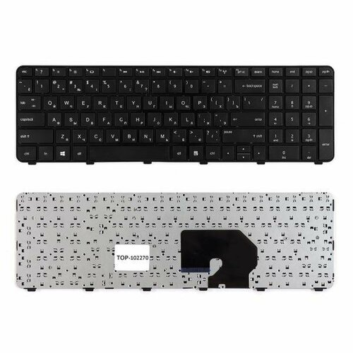 Клавиатура для ноутбука HP Pavilion dv7-6000, dv7-6100, dv7-6000er, dv7-6001er, dv7-6025sr Плоский Enter Черная с черной рамкой