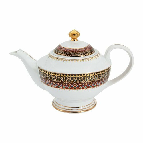 Чайный сервиз на 6 персон "Бухара", 23 предмета, цвет красный, фарфор, Anna Lafarg Midori, AL-K2426-Y6_23-MI