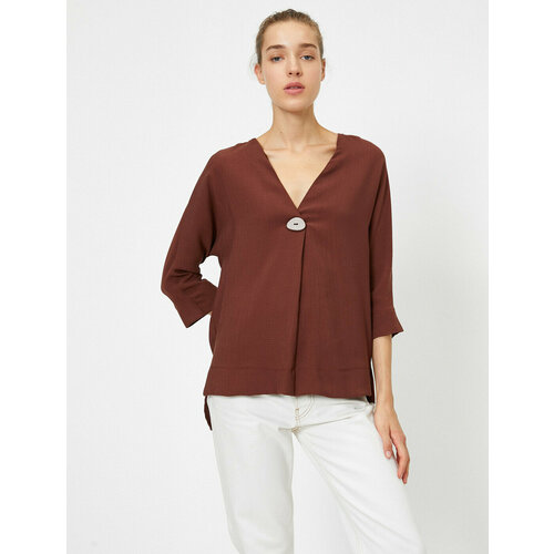 Блуза  KOTON, размер 34, коричневый