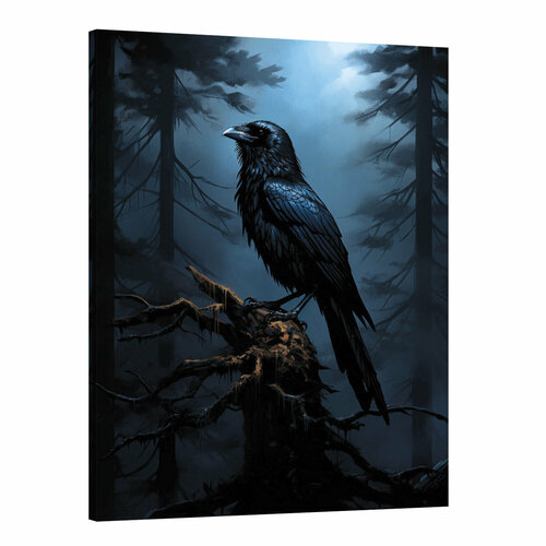 Интерьерная картина 50х70 "Тайная власть ворона"