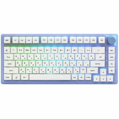 Игровая механическая клавиатура ARDOR GAMING Patron 75, Gateron Yellow, 83 клавиш, RGB, Bluetooth, фиолетовая.