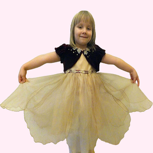 Платье танцевальное , размер 92, бежевый