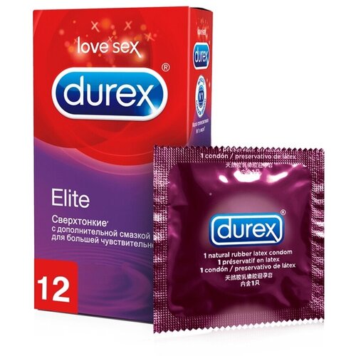 Презервативы Durex Elite 12 шт с дополнительной смазкой