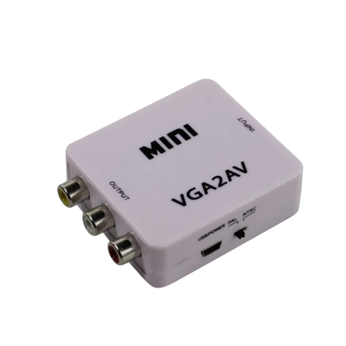 Адаптер-переходник VGA2AV (VGA на RCA), белый