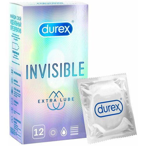Durex / Презервативы Durex Invisible Extra Lube 12шт 3 уп