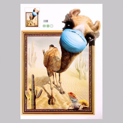 Наклейка 3Д интерьерная Верблюд с приветом 70*50см