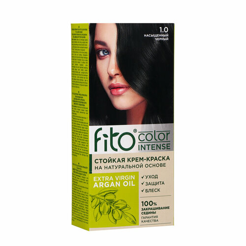Fitoкосметик Стойкая крем-краска для волос Fito color intense тон 1.0 насыщенный черный, 115 мл