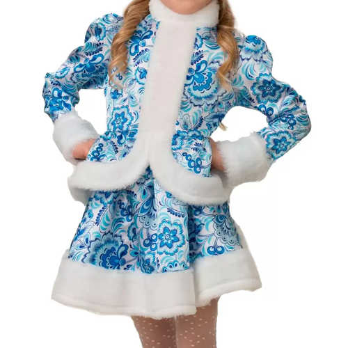 Детский костюм Снегурочки Гжель комплект с кокошником (размер 36)