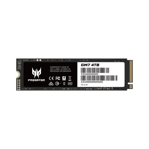Накопитель SSD диск Acer Predator GM7 PCIE4.0 4TB 7400 MB/s для ПК, ноутбуков и PS5