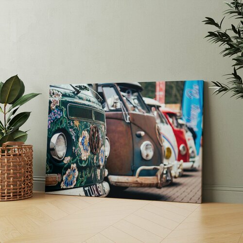Картина на холсте (volkswagen transporter фургон фольксваген t1 1959 combi passenger wizard) 60x80 см/для интерьера/в комнату/на стену/в подарок