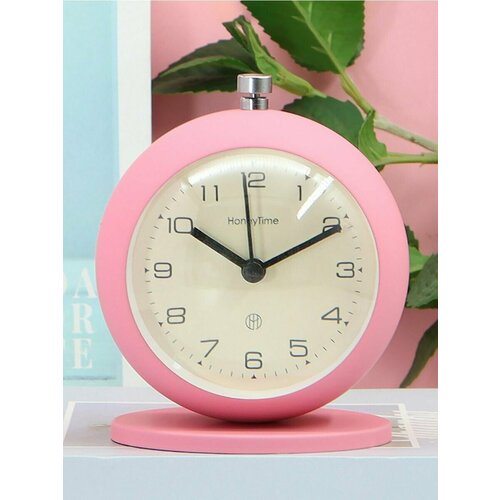 Часы настольные с будильником Clock UFO pink