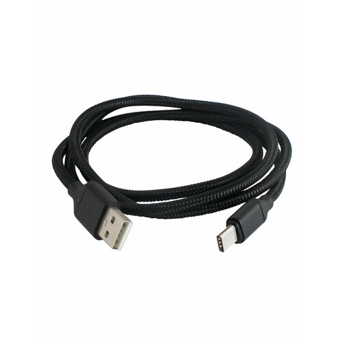 Дата-кабель, ДК 8, USB - USB Type-C, 1 м, тканевая оплетка, черный, TDM