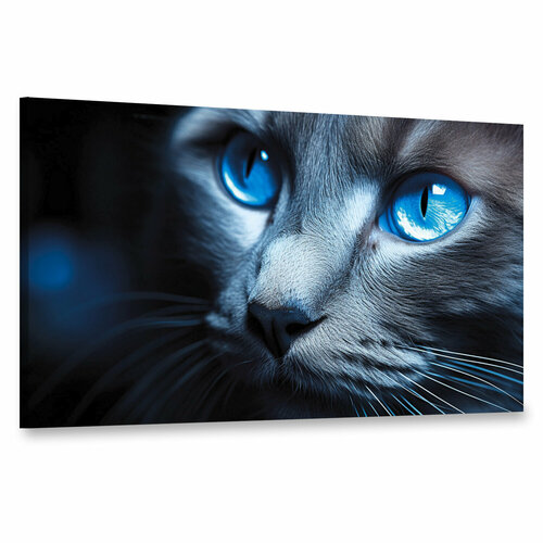 Интерьерная картина 100х60 "Сказочные синие коты"