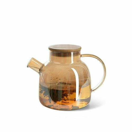 Чайник заварочный с фильтром FISSMAN 1200мл, стекло, сталь, крышка, бамбук