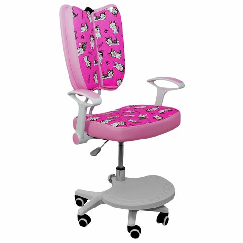 Детское компьютерное кресло Pegas, розовый с котятами, ткань