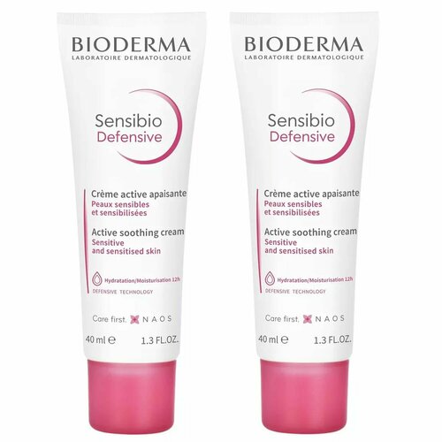 Bioderma Легкий крем для чувствительной кожи Sensibio Defensive, 2 х 40 мл