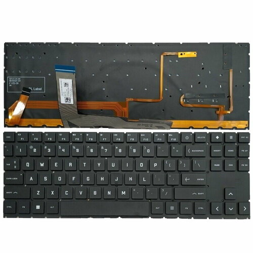 Клавиатура для ноутбука HP Omen 15-en, 15t-en, 15-ek, 15t-ek черная, с RGB подсветкой