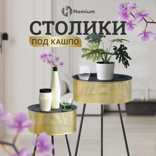 Подставка под кашпо Homium Flower Duet Delux, журнальный столик, набор 2шт