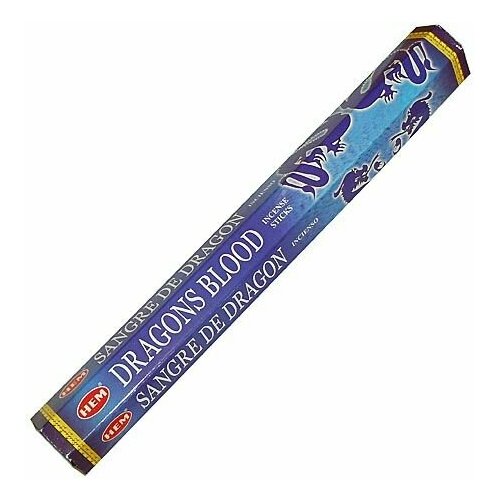 Hem Incense Sticks DRAGONS BLOOD BLUE (Благовония голубая кровь дракона, Хем), уп. 20 палочек.