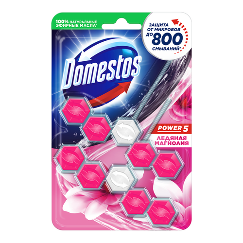 Блок для унитаза Power 5 Ледяная магнолия Domestos, 110 мл, 0.055 г, 2 шт.