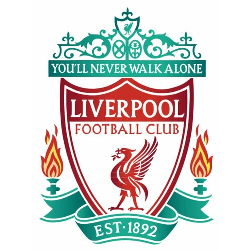 Деревянное панно на стену с логотипом и эмблемой футбольного клуба "Ливерпуль, Liverpool FC" 32х40 см, из фанеры 4 мм (ФГ)