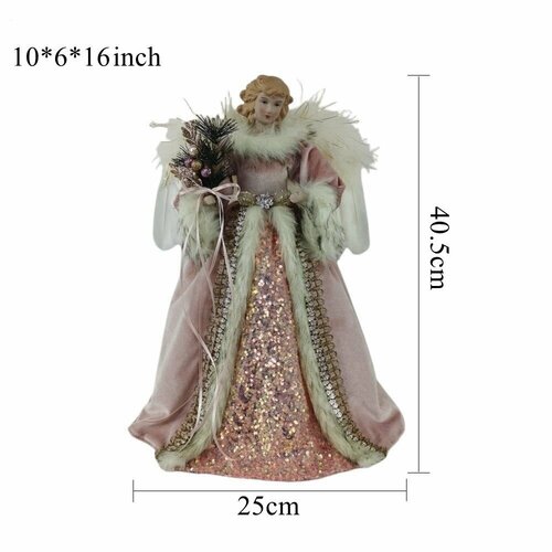 Рождественская декорация Девушка 40,5х25 см в розовом платье